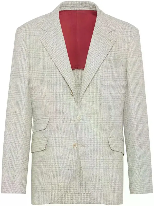 Brunello Cucinelli Check Blazer - Neutrals