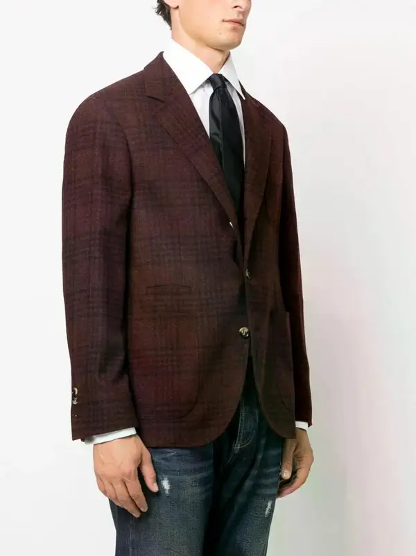 Brunello Cucinelli Single-breasted Tartan Frieze Blazer