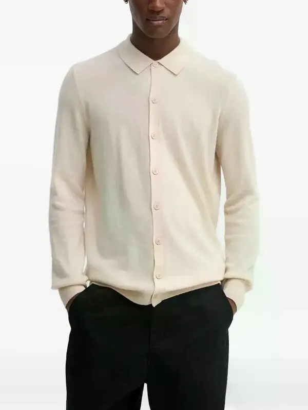 From Future Buttoned Collared Cardigan