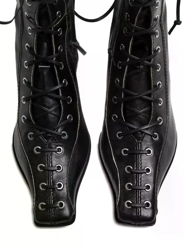 MIISTA 35mm Emile Lace-up Heel Boots