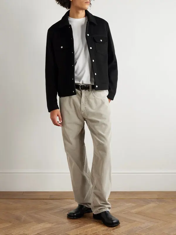 FRAME Wool-blend Trucker Jacket - Black