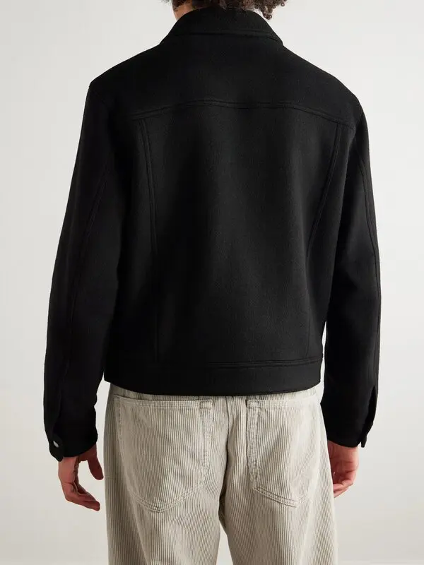 FRAME Wool-blend Trucker Jacket - Black