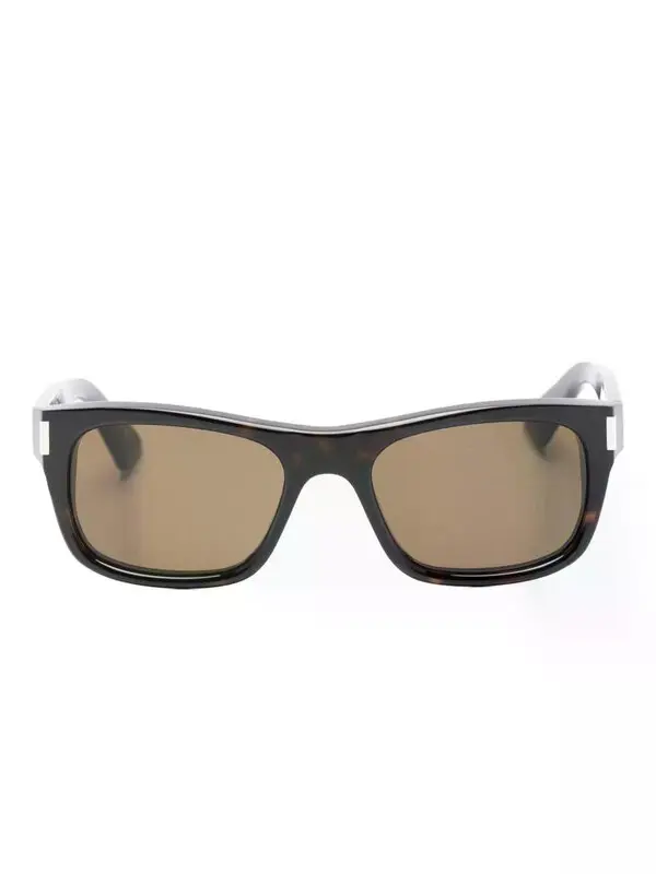 Saint Laurent Rectangle Frame Sunglasses - Brown