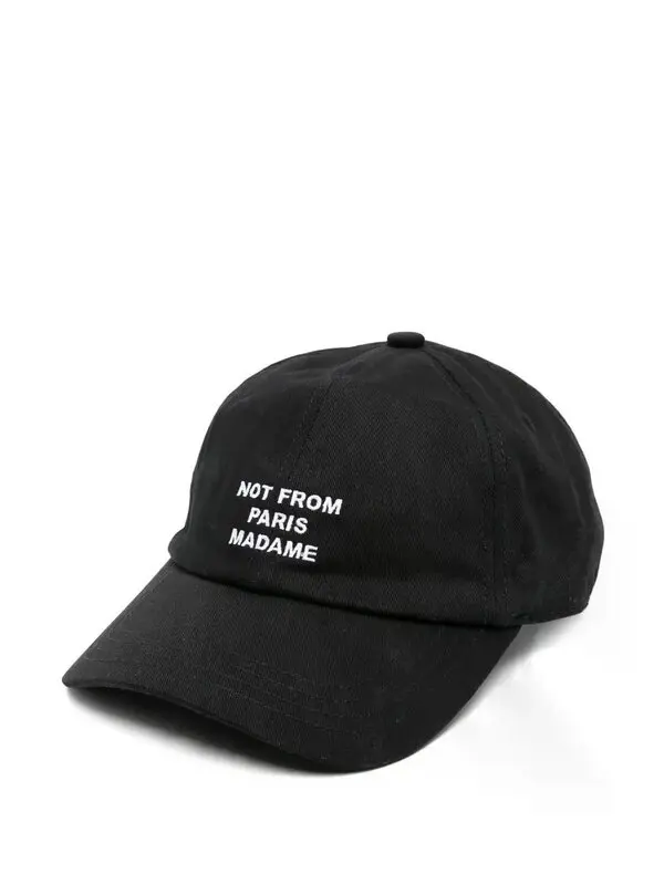 Drole De Monsieur Embroidered Panel Cap - Black
