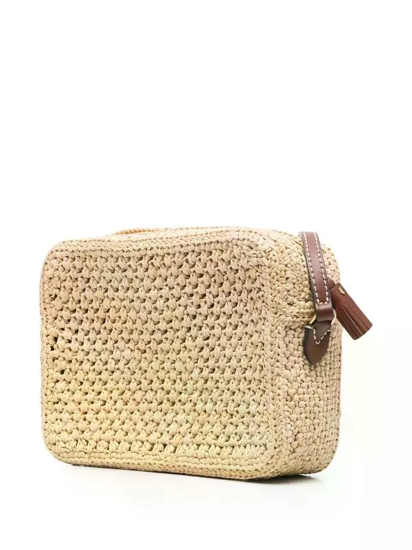 ANYA HINDMARCH Eyes-appliqué Woven Crossbody Bag - Neutrals