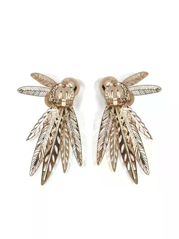 Carolina Herrera Olive Leaf Earrings