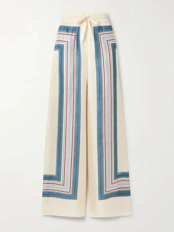 Zimmermann Striped Silk-twill Wide-leg Pants