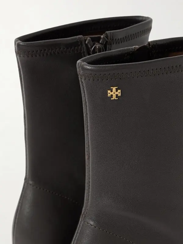 Tory Burch Leather Ankle Boots - Brown