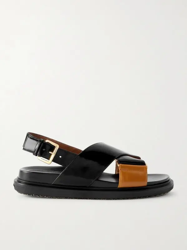 Marni Fussbett Two-tone Leather Slingback Sandals