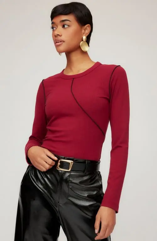 Fifteen Twenty Elissa Rib Top - Brick