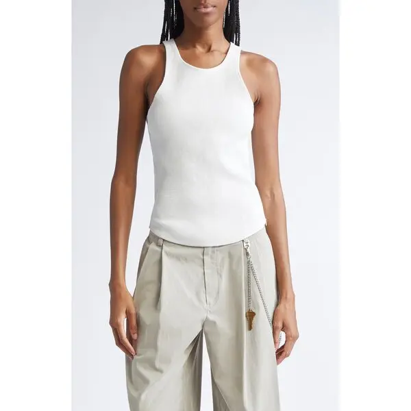 Alexander Wang Racerback Stretch Cotton Rib Tank