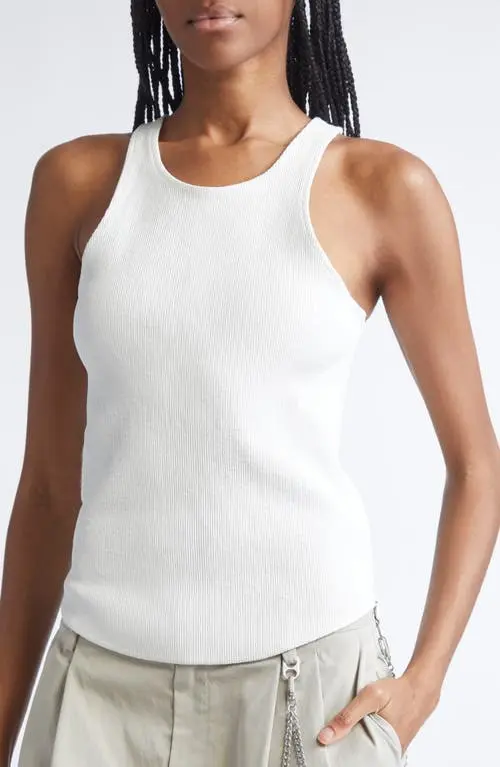 Alexander Wang Racerback Stretch Cotton Rib Tank