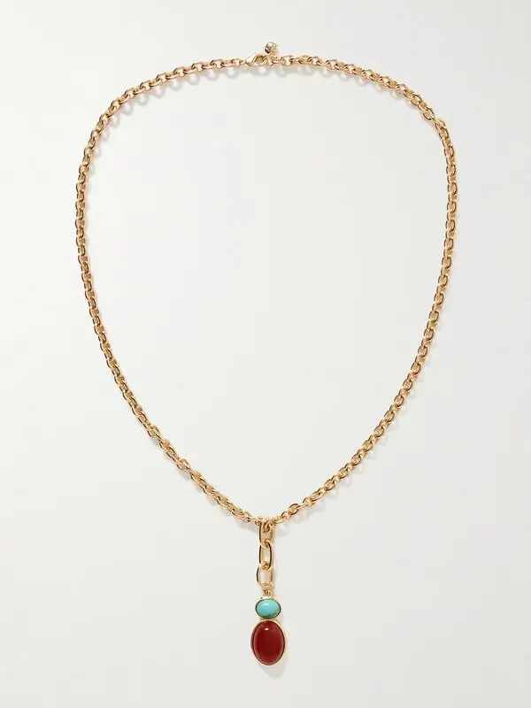 ROXANNE ASSOULIN Carnelian And Turquoise Necklace - Gold