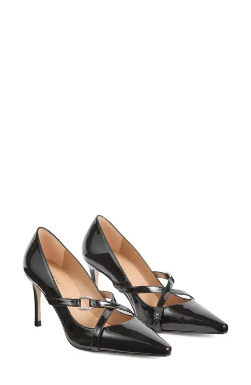 LK BENNETT Christie Crystal Buckle Pointed Toe Pump - Black