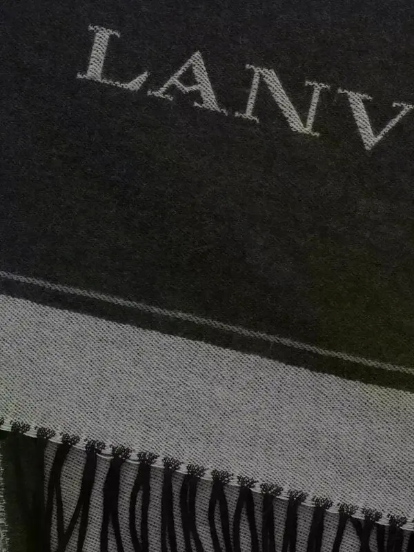 LANVIN Striped Fringed Scarf