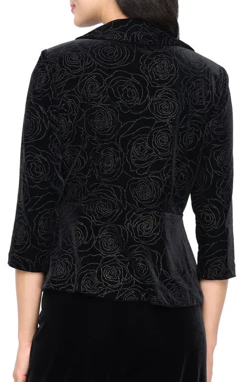 Alex Evenings Beaded Velvet Wrap Top