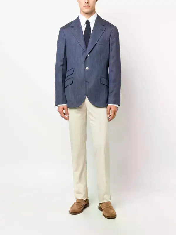 Brunello Cucinelli Herringbone-pattern Single-breasted Blazer