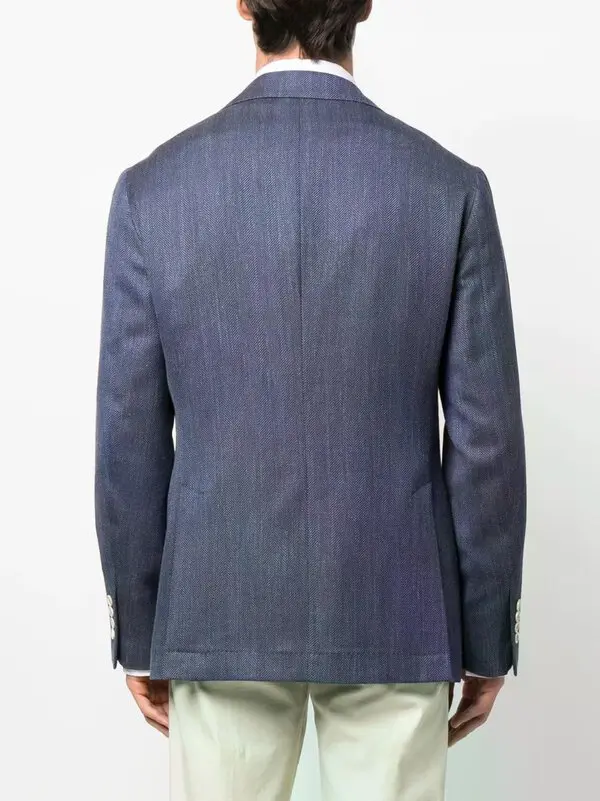 Brunello Cucinelli Herringbone-pattern Single-breasted Blazer