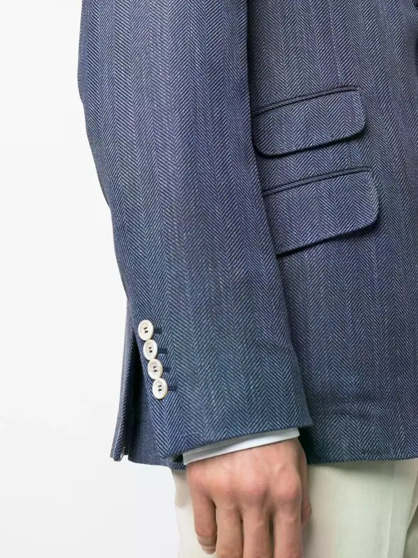 Brunello Cucinelli Herringbone-pattern Single-breasted Blazer