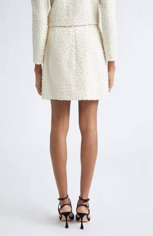 Carolina Herrera Faux-pearl Embellished Miniskirt