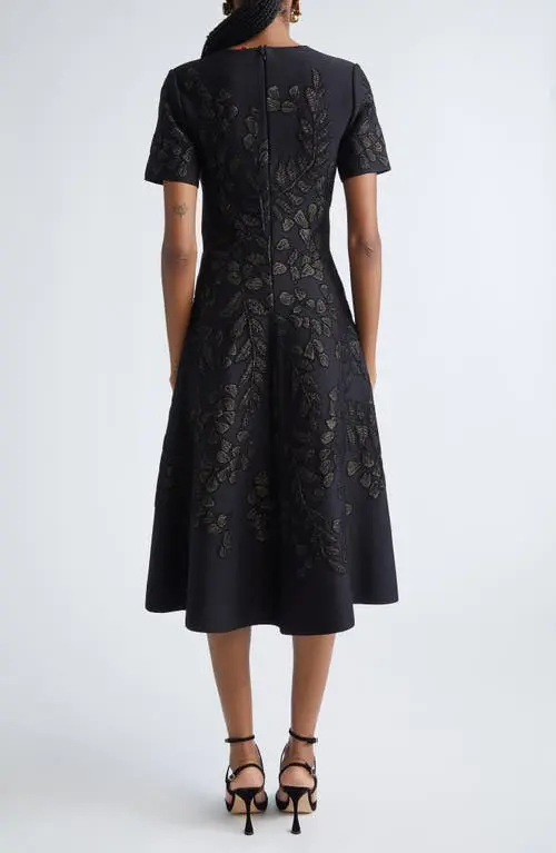 black and gold midi dresses AX Paris Women's Black & Gold Printed Long Sleeve Bodycon Midi Dress