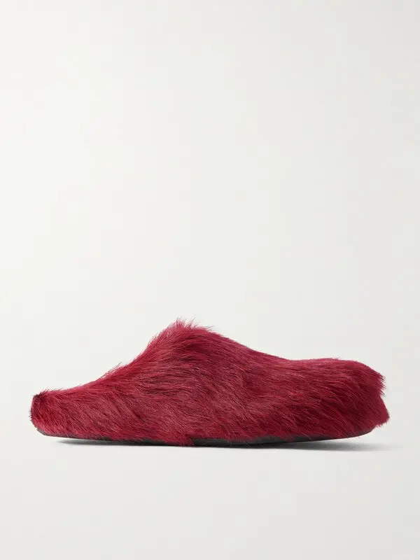 Marni Fussbett Calf Hair Clogs - Pink