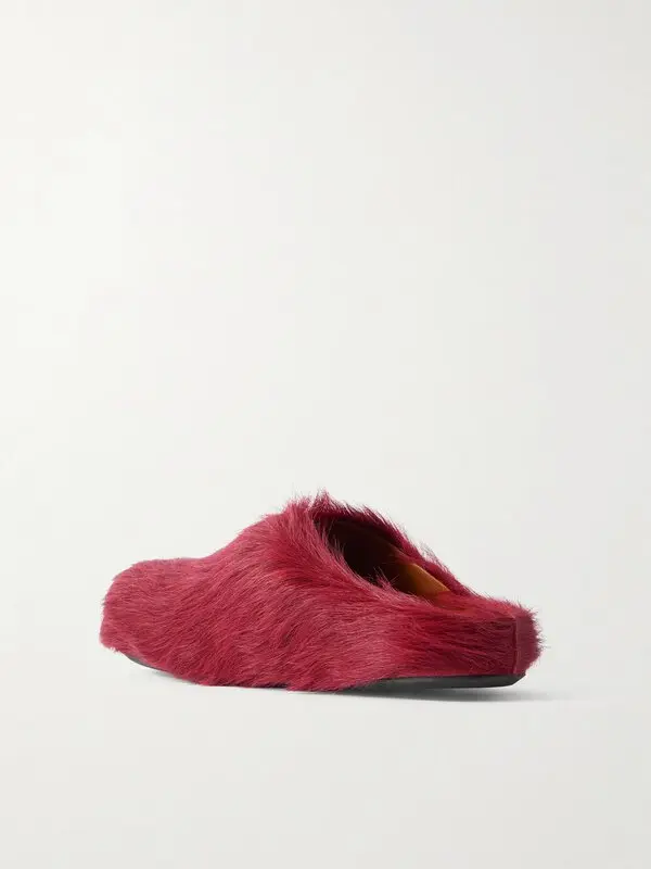 Marni Fussbett Calf Hair Clogs - Pink