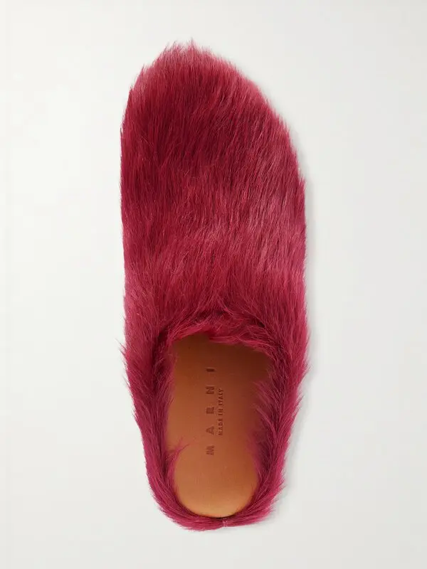 Marni Fussbett Calf Hair Clogs - Pink