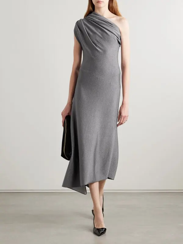 Khaite Coast Dress in Gunmetal - Gunmetal Designer Dress - Size: M