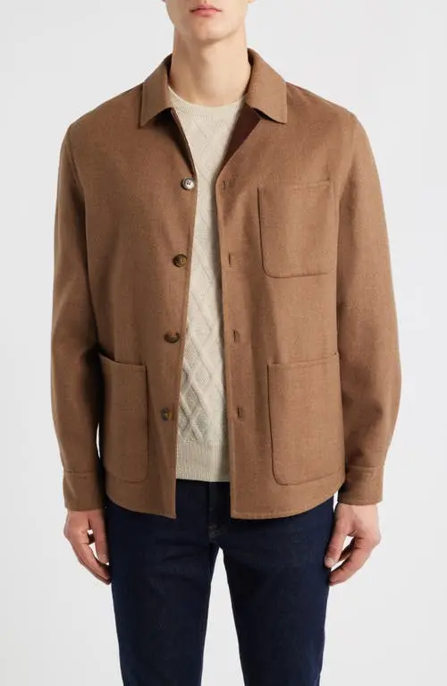 Canali Hand Sewn Wool Blend Overshirt