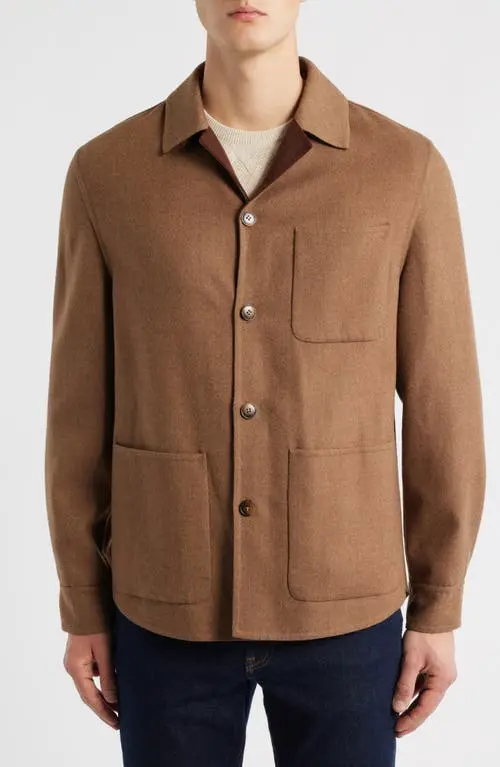 Canali Hand Sewn Wool Blend Overshirt