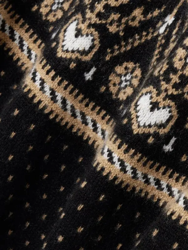 Khaite Guy Fair Isle Cashmere Sweater - Black