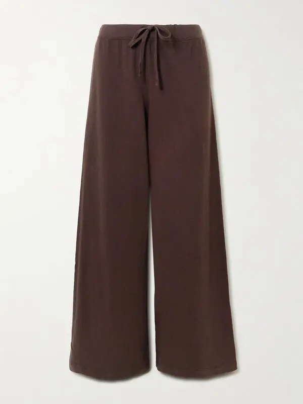 Eterne Wide-leg Cotton-jersey Sweatpants - Brown