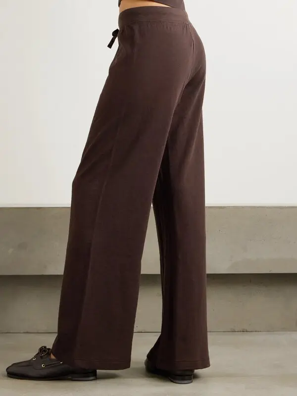 Eterne Wide-leg Cotton-jersey Sweatpants - Brown