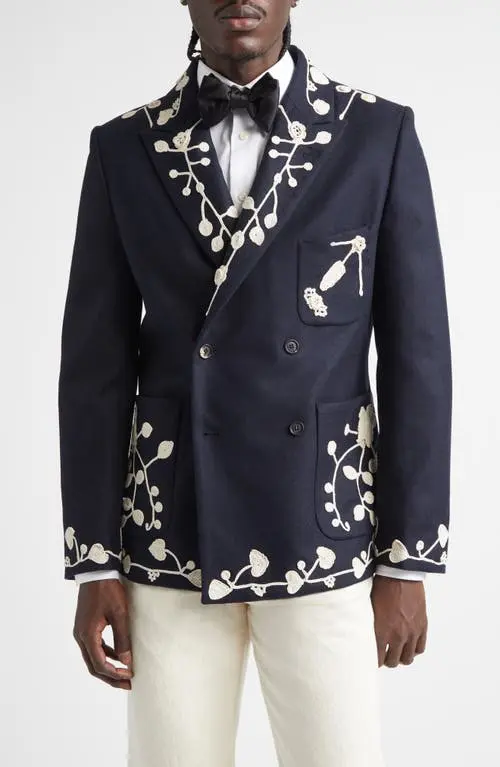 BODE Snowdrop Appliqué Wool-blend Sport Coat
