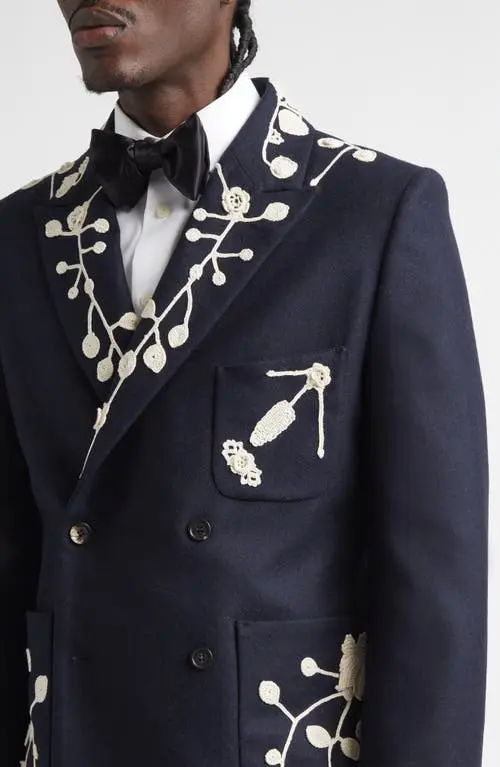 BODE Snowdrop Appliqué Wool-blend Sport Coat