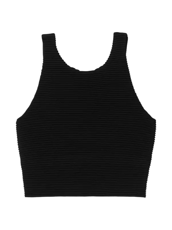 Aje Agave Ribbed-knit Cropped Top