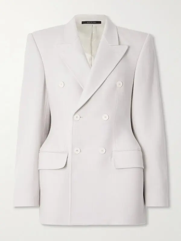 Balenciaga Hourglass Double-breasted Cashmere Blazer - Neutrals