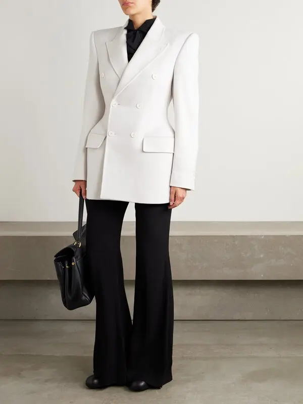 Balenciaga Hourglass Double-breasted Cashmere Blazer - Neutrals