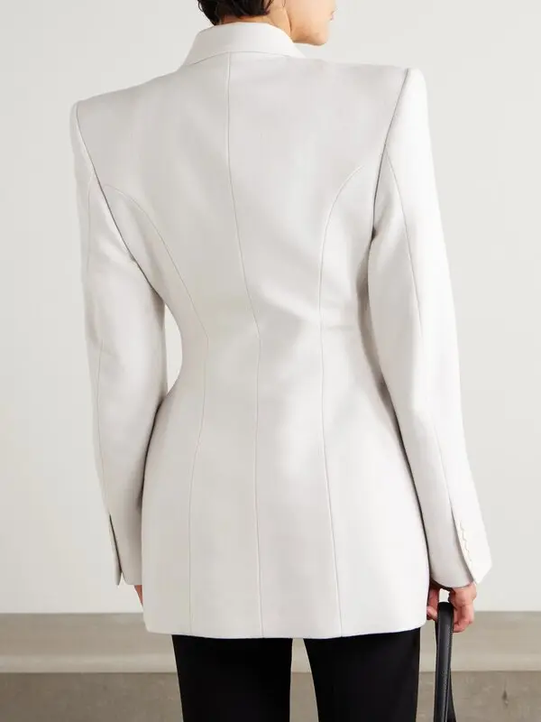 Balenciaga Hourglass Double-breasted Cashmere Blazer - Neutrals