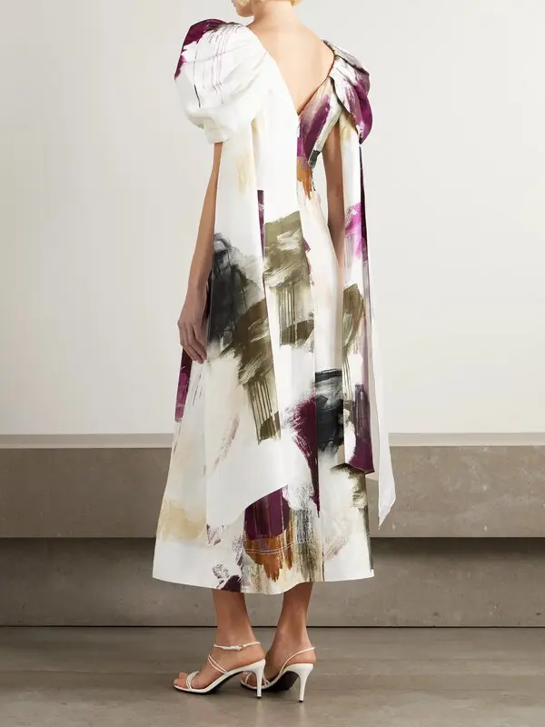 Aje Bisou Printed Woven Midi Dress