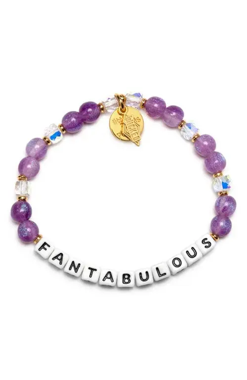 LITTLE WORDS PROJECT Fantabulous Stretch Beaded Bracelet - Purple