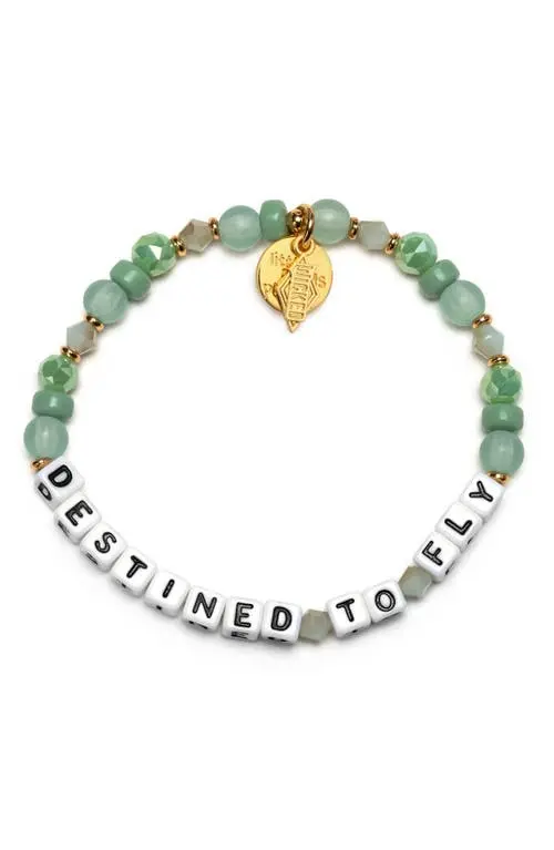 LITTLE WORDS PROJECT Destined To Fly Beaded Stretch Bracelet - Green