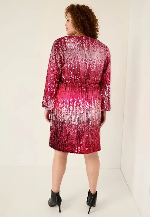 JUNE + VIE Sequin Mockneck Dress