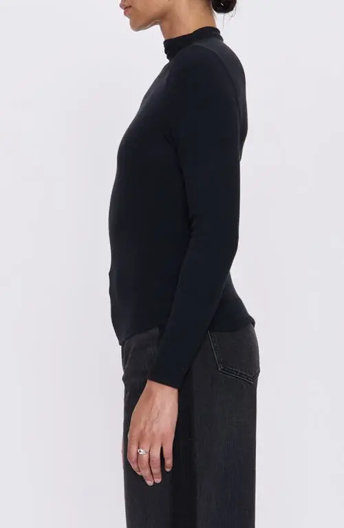 PISTOLA Dara Mock Neck Rib Top - Noir