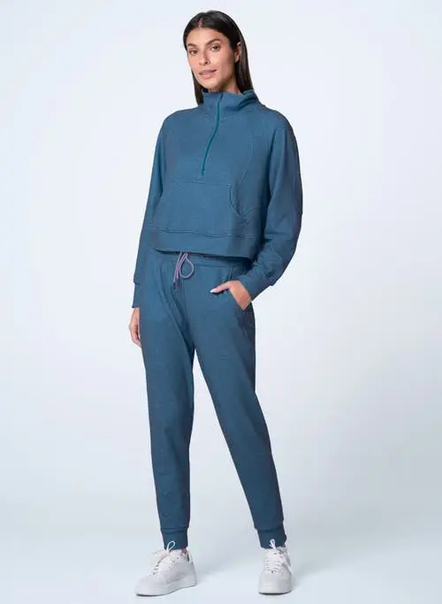 Lucky In Love Heathered Long Sleeve Quarter Zip