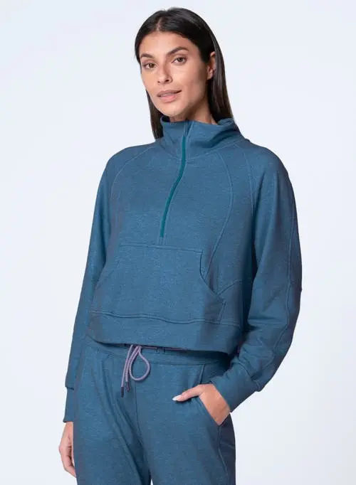 Lucky In Love Heathered Long Sleeve Quarter Zip