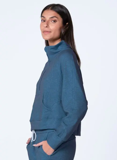 Lucky In Love Heathered Long Sleeve Quarter Zip