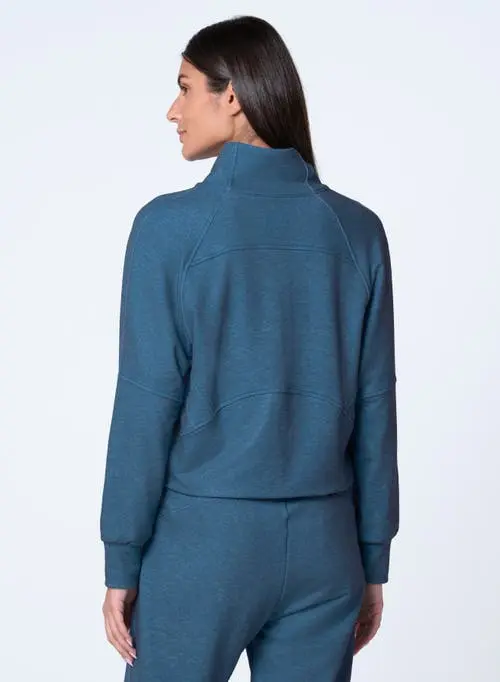 Lucky In Love Heathered Long Sleeve Quarter Zip