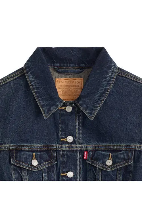 LEVI'S Belted Denim Coat With Faux Fur Collar